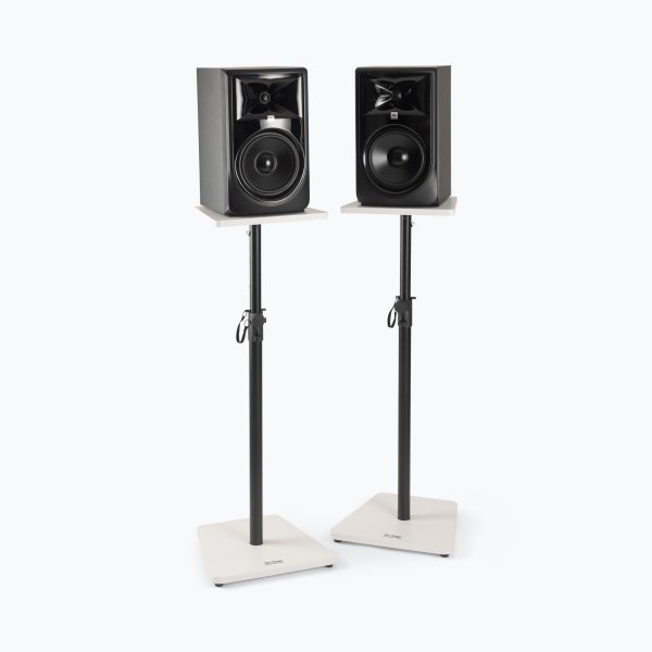 On-Stage - Wood Studio Monitor Stands (White, Pair) - On-Stage